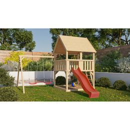 Karibu Spielturm 'Luis' naturbelassene nordische Fichte 440 x 345 x 264 cm