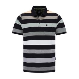 Hajo Shirt 'Pikee-Polo in garngef&auml;rbtem Blockringel allover - stay fresh-Qualit&auml;t' Herren Gr&ouml;&szlig;e M schwarz