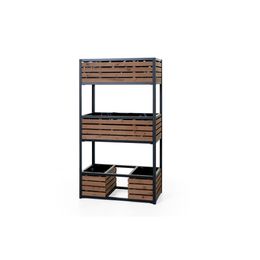 Hochbeet 'Cube Elements' grau/braun 80 x 40 x 150 cm