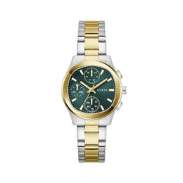 Guess Analoguhr 'Birdie' Damen Gr&ouml;&szlig;e One Size gold / gr&uuml;n / silber