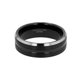 Akzent Ring 'Moros' Herren Gr&ouml;&szlig;e 70 schwarz / silber