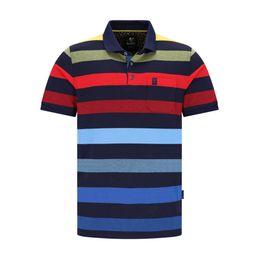 Hajo Shirt 'Pikee-Polo in garngef&auml;rbtem Blockringel allover - stay fresh-Qualit&auml;t' Herren Gr&ouml;&szlig;e L navy