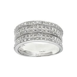 Diamant Leternel Ring 'Eternity-Ring aus 375 Wei&szlig;gold mit Diamant' Damen Gr&ouml;&szlig;e 50 silber