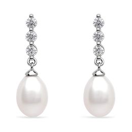 FAVS. FAVS Ohrringe Damen Gr&ouml;&szlig;e One Size silber / perlwei&szlig;