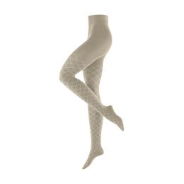 Burlington Strumpfhose 'Argyle Affair' Damen Gr&ouml;&szlig;e S eierschale