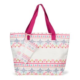 styleBREAKER Strandtasche 'Strandtasche Azteken Muster - Boho' Damen Gr&ouml;&szlig;e One Size pink