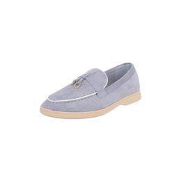 Ital-Design Slipper Damen Gr&ouml;&szlig;e 40 hellblau / wei&szlig; Sommerschuhe