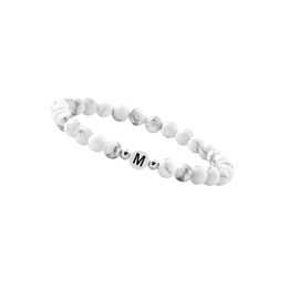 Good.designs Perlenarmband mit Buchstabe M Herren Gr&ouml;&szlig;e One Size wei&szlig;