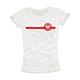 Makaya Shirt 'Polen Wappen' Damen Gr&ouml;&szlig;e M wei&szlig;