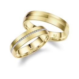 Marrya Ring 'MARRYA ES-27 Ehering aus Edelstahl - Gold plattiert' Damen Gr&ouml;&szlig;e 58 goldgelb