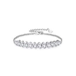 Rougemont Jewellery Armband 'Extravagantes Moissanit Tennisarmband 925 Sterling Silber mit Echtheitszertifikat' Damen Gr&ouml;&szlig;e 18 cm silber