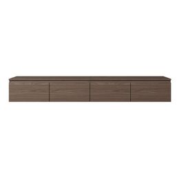 Selsey Tv-Lowboard, Dunkelbraun, Holzwerkstoff, 4 F&auml;cher, Rechteckig, 200x28.4x31.8 cm, Wohnzimmer, Wohnw&auml;nde, Lowboards, Lowboards stehend