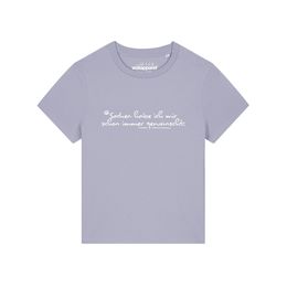 Watapparel T-Shirt 'Socken Habe Ich Mir Schon Immer Gew&uuml;nscht' Damen Gr&ouml;&szlig;e XXL flieder / wei&szlig;