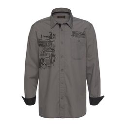 MAN'S WORLD Man's World Button Up Shirt male size XXL Grey / Black