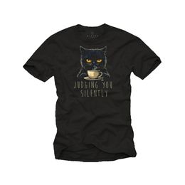 Makaya Shirt 'Cat Judging You' Herren Gr&ouml;&szlig;e 5XL schwarz