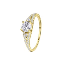 Lucardi Ring Damen Gr&ouml;&szlig;e 50 gold / transparent