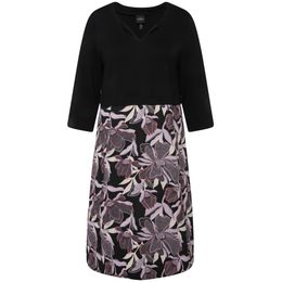 Ulla Popken Kleid Damen Gr&ouml;&szlig;e 54/56 grau / flieder / schwarz / wei&szlig; Sommerkleid