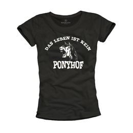 Makaya Shirt 'Ponyhof' Damen Gr&ouml;&szlig;e M schwarz