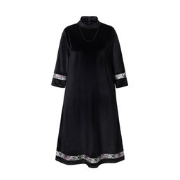 Ulla Popken Kleid Damen Gr&ouml;&szlig;e 42/44 dunkellila / schwarz Sommerkleid