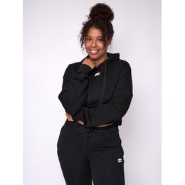 Fortex Fitness Sweatshirt 'Essential Cropped Hoodie' Damen Gr&ouml;&szlig;e M schwarz