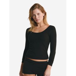 Etam Langarmshirt mit Ballerina-Ausschnitt und integriertem BH 'BRA' Damen Gr&ouml;&szlig;e XS schwarz