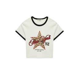 KOTON T-Shirt Damen Gr&ouml;&szlig;e XXXS beige / ecru / taubenblau / rot