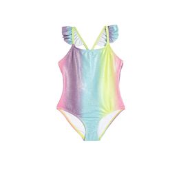 KOTON Badeanzug M&auml;dchen Gr&ouml;&szlig;e 122/128 hellblau / gelb / lila / pink