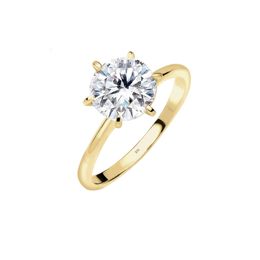 Elli Premium Ring 'Solit&auml;r' Damen Gr&ouml;&szlig;e 52 gold / wei&szlig;