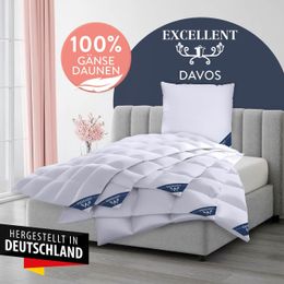 G&auml;nsedaunenbettdecke EXCELLENT, B:155cm L:220cm, wei&szlig;, Bezug: 100% Baumwolle. F&uuml;llung: 100% G&auml;nsedaunen, Bettdecken, "Davos, Bettdecken f&uuml;r Sommer