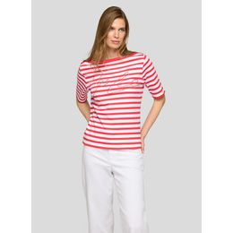 Rabe Damen T-Shirt, rot, Gr. 50, gestreift, Jersey, Obermaterial: 100% Baumwolle, Shirts, mit Schriftzug