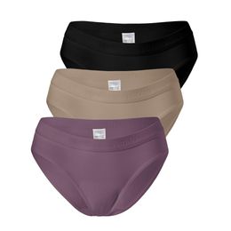Yenita Bikinislip 3er Set ' Damen Slips mit elastischem Logobund ' Damen Gr&ouml;&szlig;e M schwarz