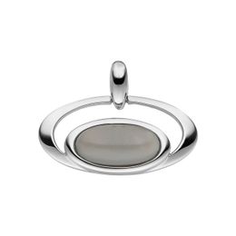 Jobo Damen Kettenanh&auml;nger "Anh&auml;nger Wei&szlig;goldanh&auml;nger oval", Wei&szlig;gold 585, silber, Wei&szlig;gold 585, Schmuckanh&auml;nger, 14 Karat 585 Wei&szlig;gold mit Mondstein