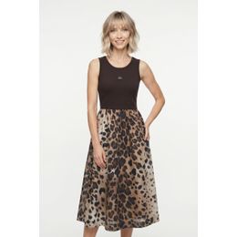 Smith & Soul SMITH & SOUL Damen A-Linien-Kleidschwarz choc print, Gr. XXL, gemustert, Rippware, Obermaterial: 100% Baumwolle, Kleider, aus Baumwolle, gemustert