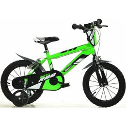 DINO BIKES Kinderfahrrad "16" R 88 Kinderfahrrad Jungen stabiler Rahmen St&uuml;tzr&auml;der 4-7 Jahre", 25cm, 14 Zoll (35,56cm), gr&uuml;n, Fahrr&auml;der, mit