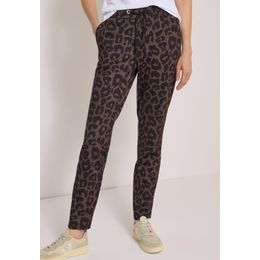 Cecil Damen Stoffhose, braun, Gr. M, Stoff, 64% Polyester, 30% Viskose, 6% Elasthan, Hosen, Middle Waist