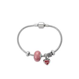 Gaya Armband Damen Gr&ouml;&szlig;e One Size hellpink / rubinrot / silber