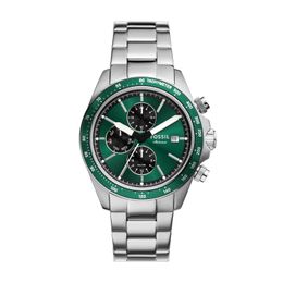 Fossil Herren Quarzuhr "AUTOCROSS", gr&uuml;n, Armbanduhren, Armbanduhr, Herrenuhr, Edelstahlarmband, analog, Tag, Wochentag