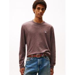 Tommy Jeans Herren Langarmshirt "TJM REG BADGE", braun, Gr. S, Single Jersey, Obermaterial: 60% Baumwolle, 40% Polyester, Shirts, Jersey, Rundhals,