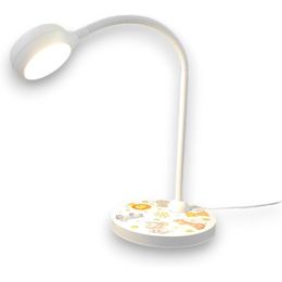 Niermann Schreibtischlampe "Kinderlampe mit Motiv "Little Safari", Kinderzimmer", 1, &Oslash; 20cm H: 43cm, 1 Stk., wei&szlig;, Leuchten, flexibel verstellbarer