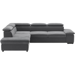 Sit & More Ecksofa SIT & MORE, B:272cm H:73cm T:226cm, grau, 98% Polyester, 2% Polyamid, Wohnzimmer, Sofas, "Alcudia L-Form, B: 272 cm, Arm- und