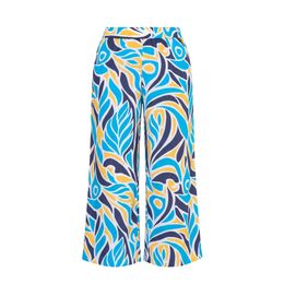 Ulla Popken Schlupfhose Damen Gr&ouml;&szlig;e 62/64 blau / dunkelblau / gelb