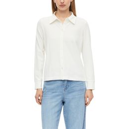 s.Oliver Damen Hemdbluse, wei&szlig;, Gr. 46, Jersey, Obermaterial: 95% Baumwolle, 5% Elasthan, Blusen, Angesetzte, elastische B&uuml;ndchen an &Auml;rmeln