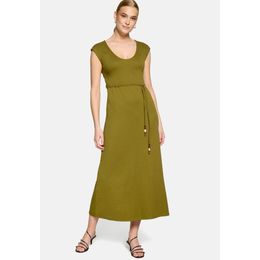 Zero Damen Maxikleid "Damen mit G&uuml;rtel", gr&uuml;n, Gr. 34, Obermaterial: 97% Baumwolle (organic), 3% Elasthan, Kleider, Material