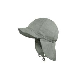 MaxiMo Beanie 'GOTS BABY BOY-Schildm&uuml;tze, Leinenoptik, Nackenschutz, Futter, Bindeband' boy size 41 Green