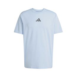 adidas Performance Performance Shirt 'CLIMACOOL CAMO TRAINING GRAPHIC' male size L Light blue / Grey / Dark grey