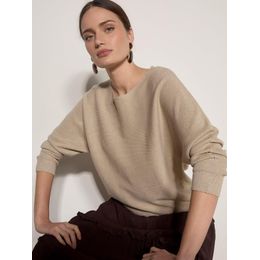Apricot Damen Rundhalspullover "Lurex-Ripp Oberteil", gold, Modisch, Gr. 40, uni, Strick, Obermaterial: 42% Viskose CV. 27% Polyamid PA. 26%