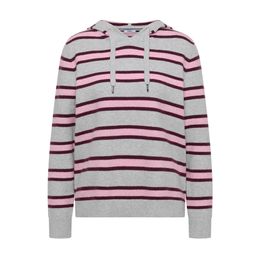 Cecil Langarm Pullover mit Kapuze und Streifen Damen Gr&ouml;&szlig;e XS graumeliert