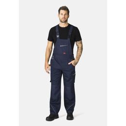 Herren Arbeitslatzhose "EDMONTON Pro Workwear Arbeits-Cargo-Latzhose", blau, Gr. 48, HERO by John Medoox, Sweatware, 65% Polyester, 35% Baumwolle,