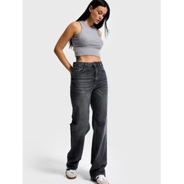 IT'S BASIC Jeans 'STRAIGHT MID RISE JEANS (Lenght 30)' female size 40 Black denim