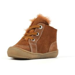 Richter Baby Lauflernschuh "Maxi WMS: Mittel", Gr. 25, braun, Lammfell, Veloursleder, Schuhe, Winterstiefel mit herausnehmbarer Sohle,